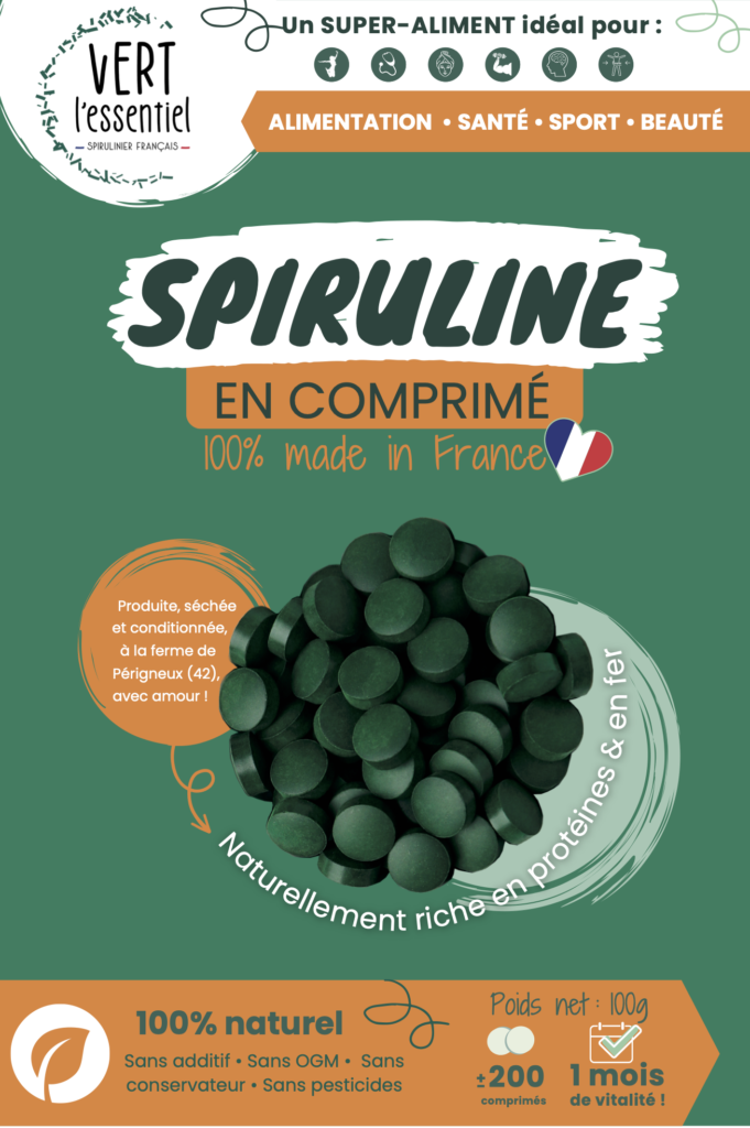 Spiruline en comprimé - Vert L'essentiel - Spiruline française